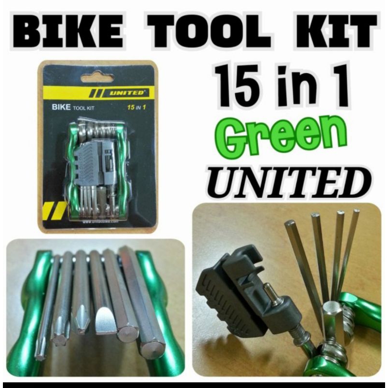 Jual KUNCI L set lipat UNITED HIJAU alat bike hand tool kit sepeda 15 ...