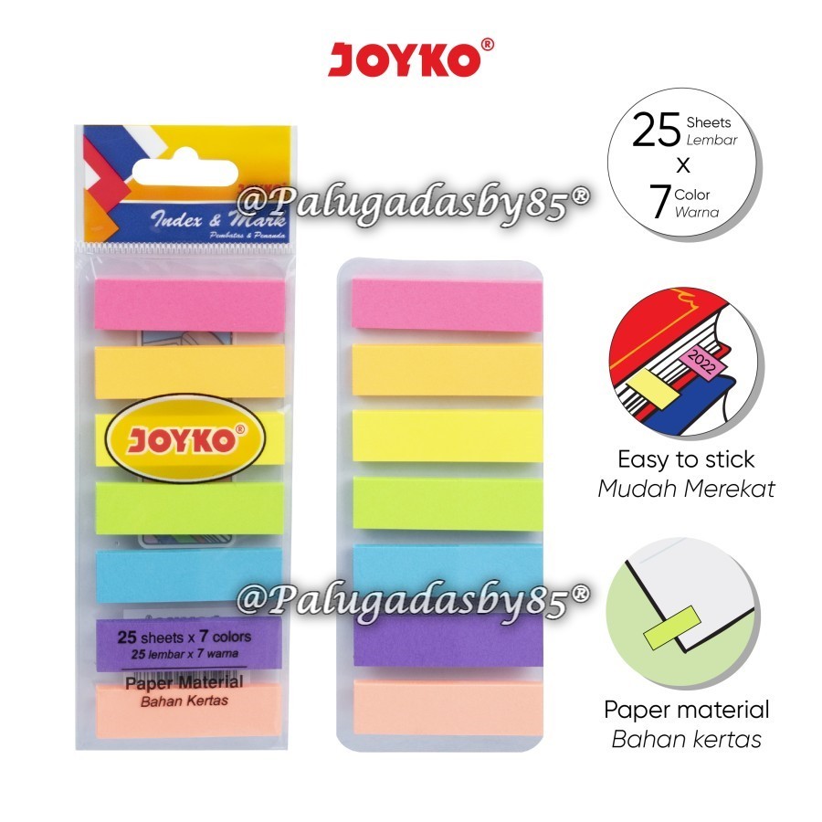 Jual (1 Set) GROSIR Pembatas Memo JOYKO IM-32 Kertas Kotak 7 Warna ...
