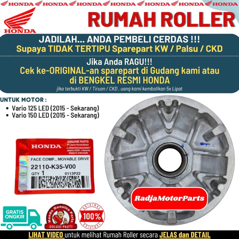 Jual Rumah Roller vario 125 150 Old new adv pcx 150 original K35 ASLI ...