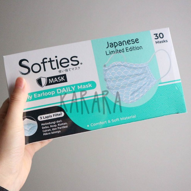 Jual SOFTIES Daily Mask | Masker Daily 3ply Earloop [ Polos / Japanese ...