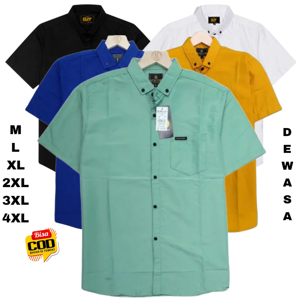Jual Kemeja Hem Pria Polos Lengan Pendek Basic Formal Terbaru | Baju Kemeja Cowok Slimfit Kerja ...