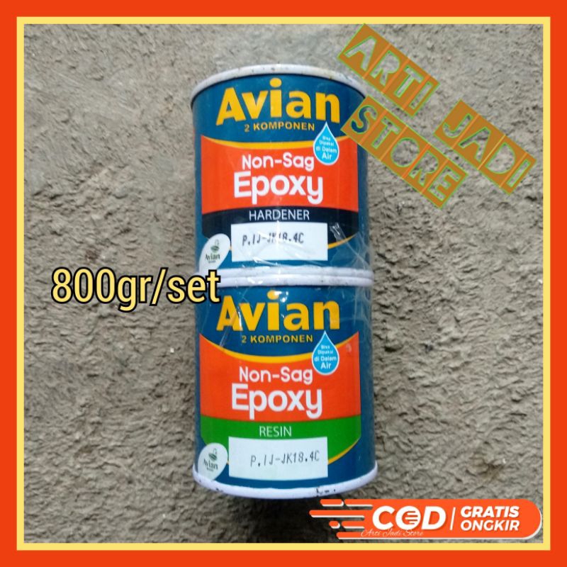 Jual Lem Epoxy Non-Sag AVIAN set 2 Komponen 800gr | Shopee Indonesia