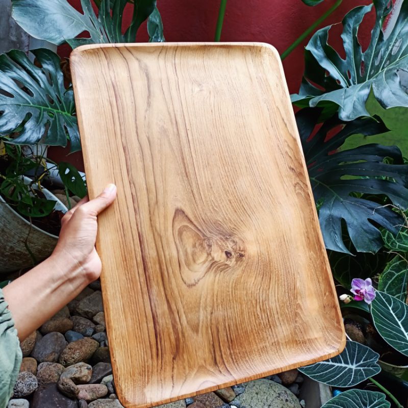 Jual Serving Tray Premium Nampan Kayu Jati UK Besar *30x45cm | Shopee ...