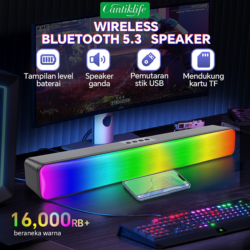 Jual 40CM Long Speaker Bluetooth Speaker Soundbar RGB Smart Lamp Touch ...