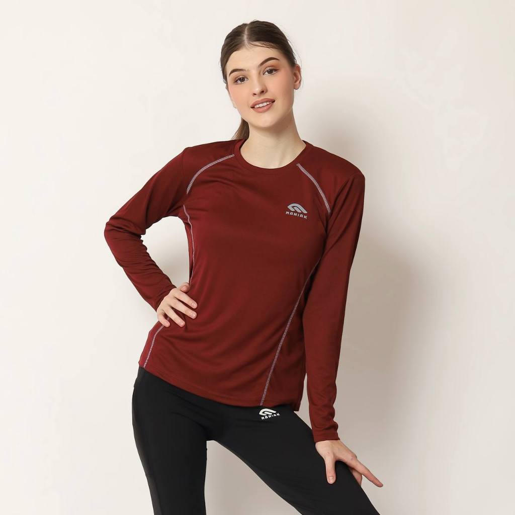 Jual MANIAK Baju Olahraga Running Sport Wanita Lengan Panjang Atasan ...
