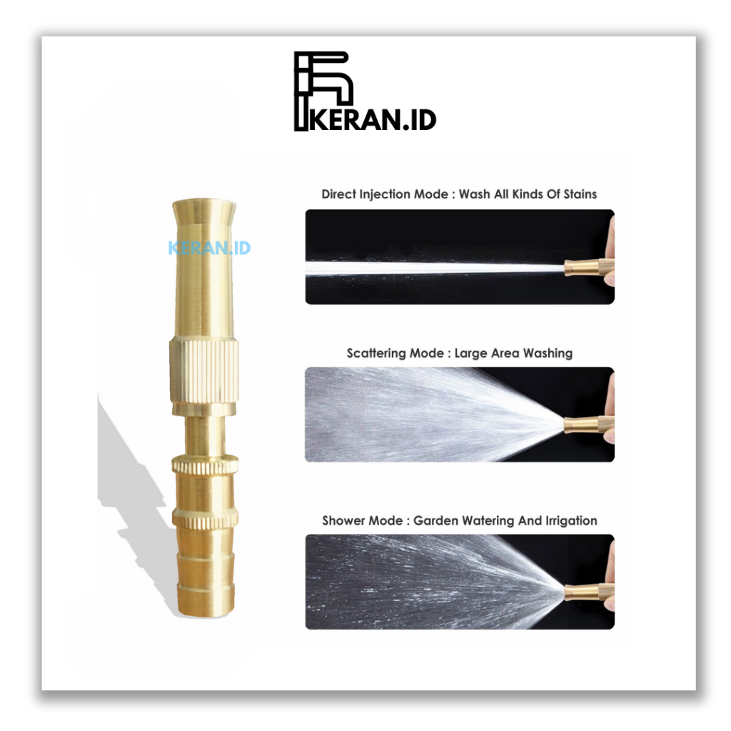 Jual [KERAN.ID] Kepala Semprotan Air Lurus Kuningan Nozzle Spray 4 ...