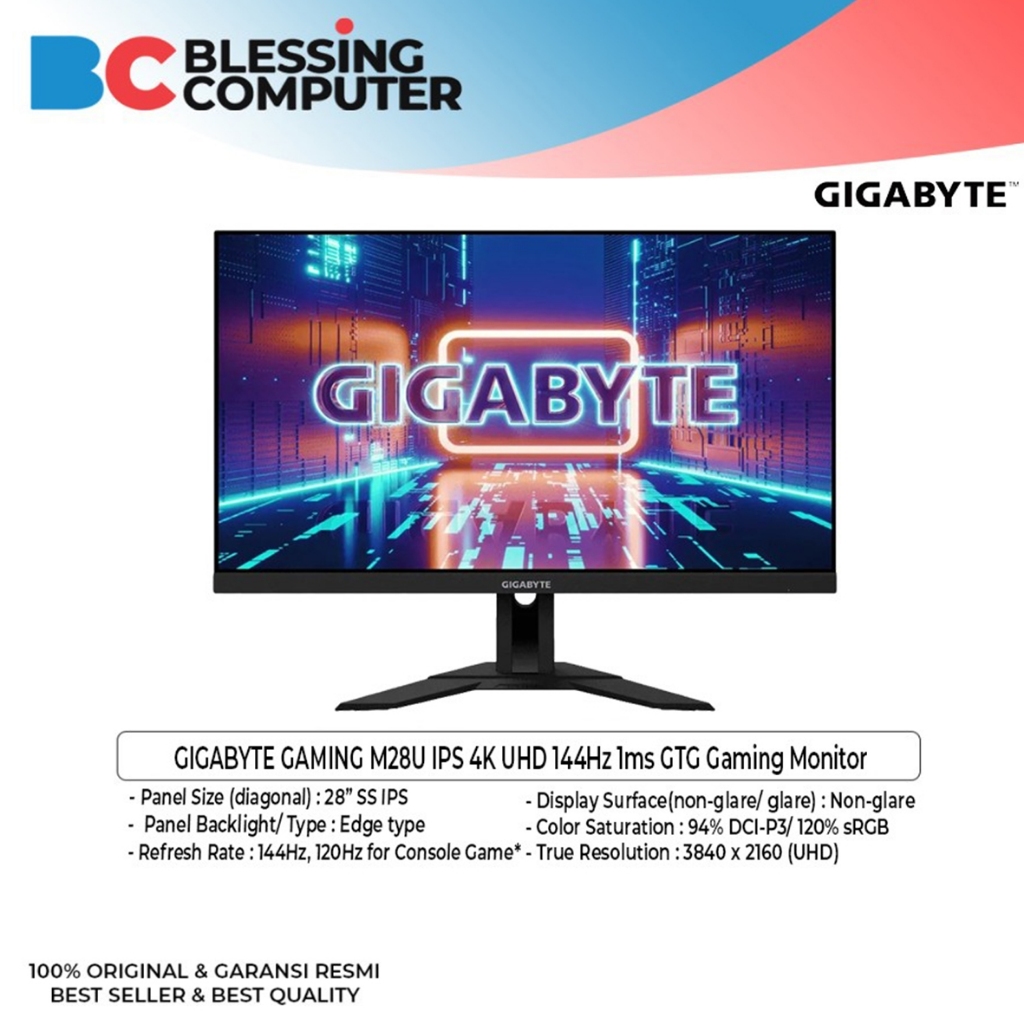 Jual GIGABYTE GAMING M28U IPS 4K UHD 144Hz 1ms GTG Gaming Monitor ...