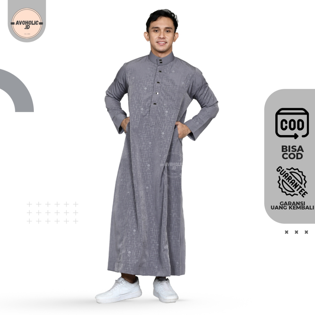 Jual Avoholic.id - Jubah Pria Muslim Kuffah Embos Saudi Abu | Shopee ...