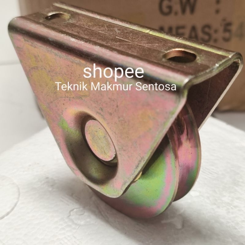 Jual Roda Rel Besi Pagar Pintu OCP 3,5" Model U Chrome 3,5 Inch Gerbang ...