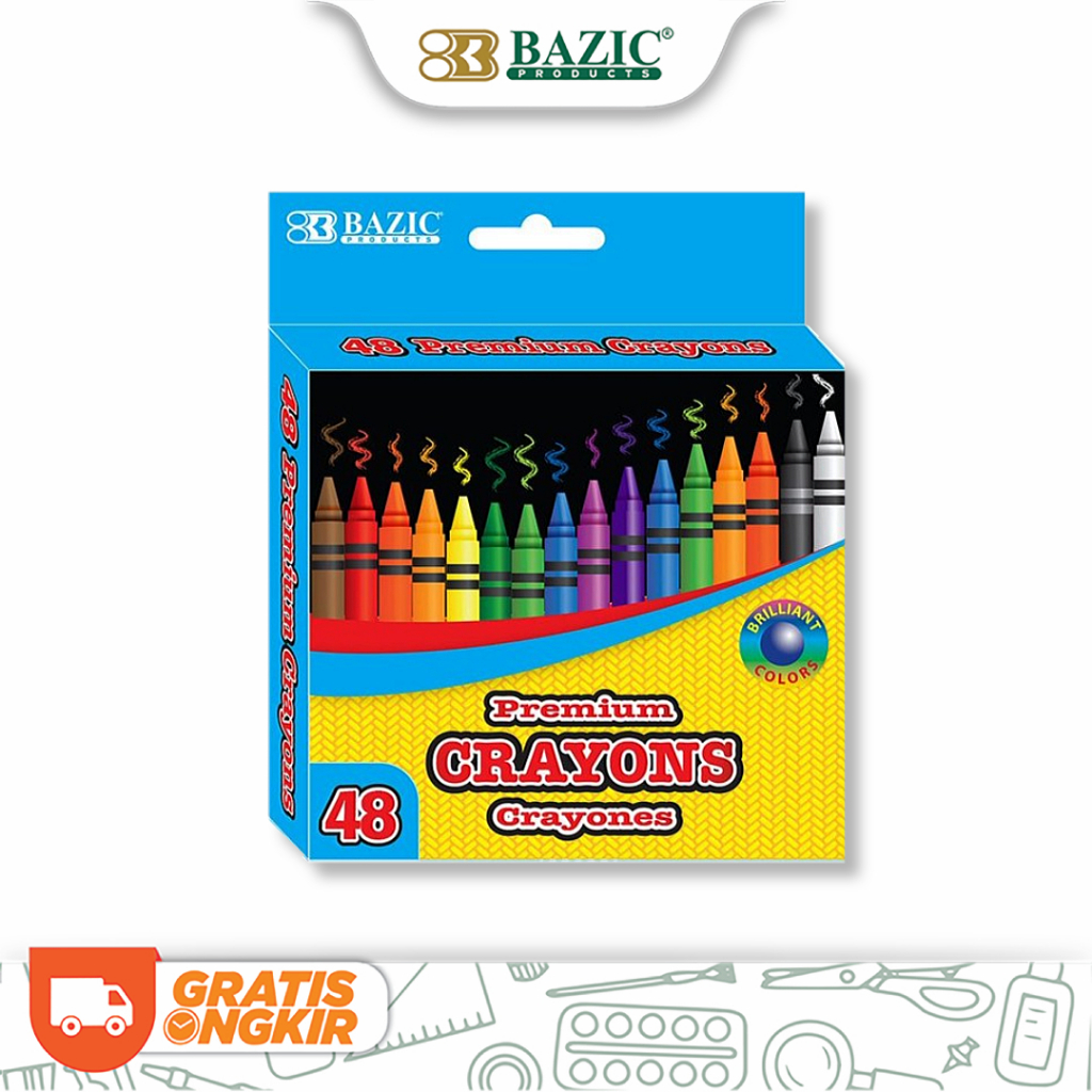 Jual Bazic 48 Colors Premium Crayons - Krayon 48 Warna | Shopee Indonesia