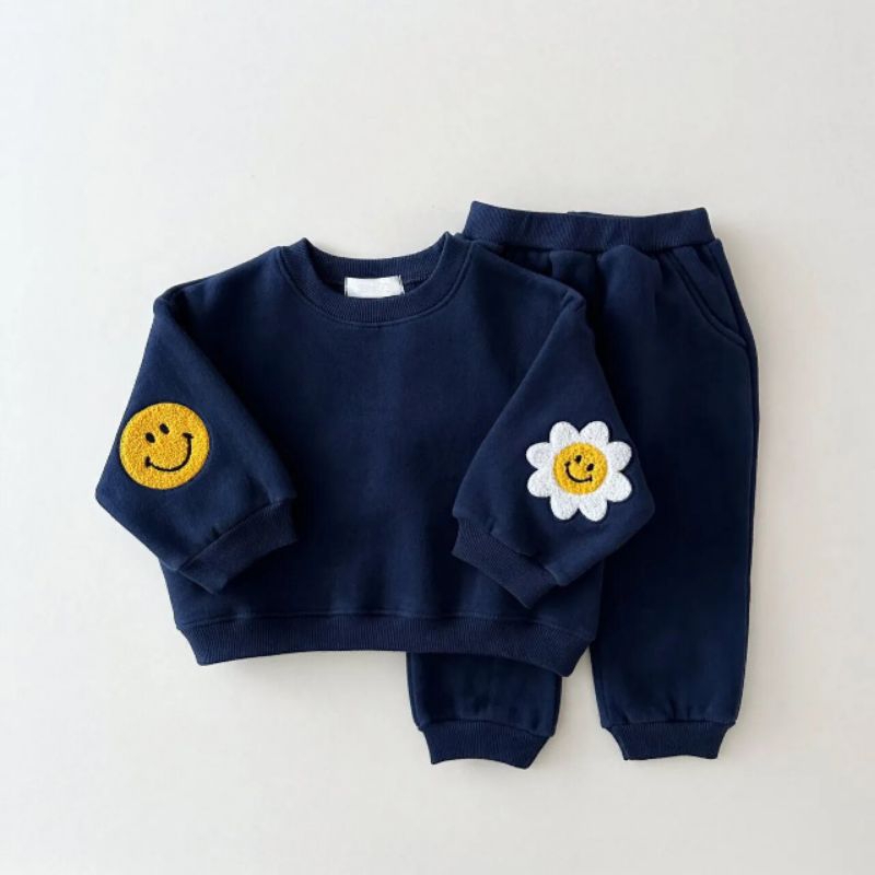 Jual sweatshirt plecee setelan anak 1-6 tahun. sweater gambar smile ...
