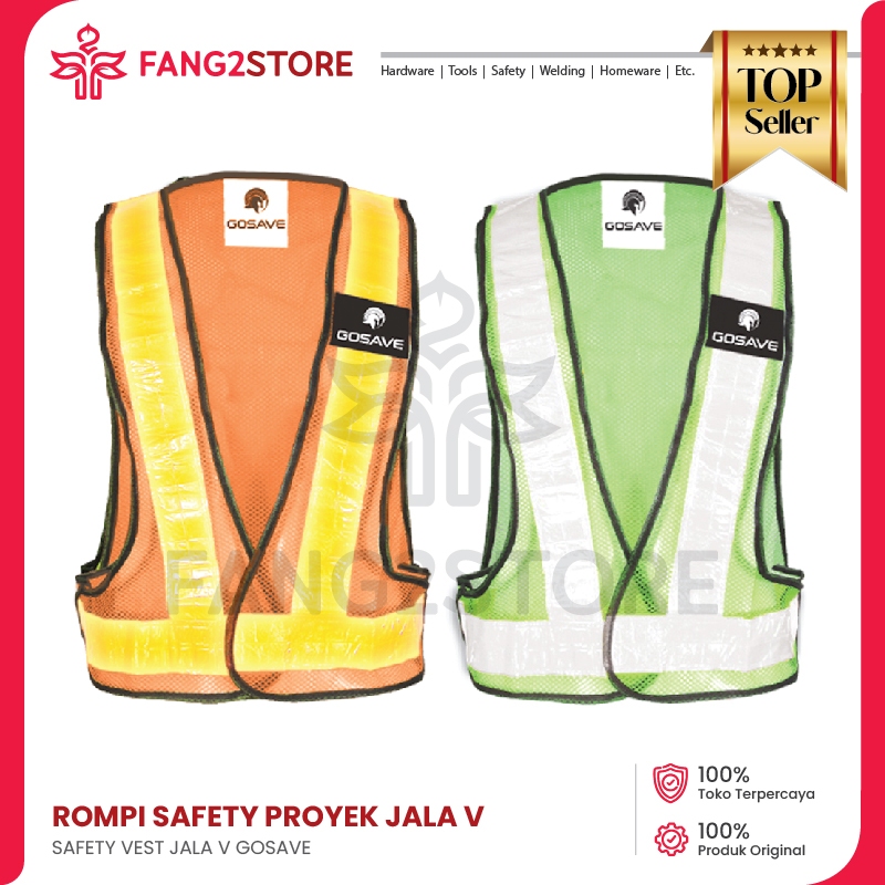 Jual Rompi Safety Proyek / Safety Vest Jaring Jala V Gosave | Shopee ...
