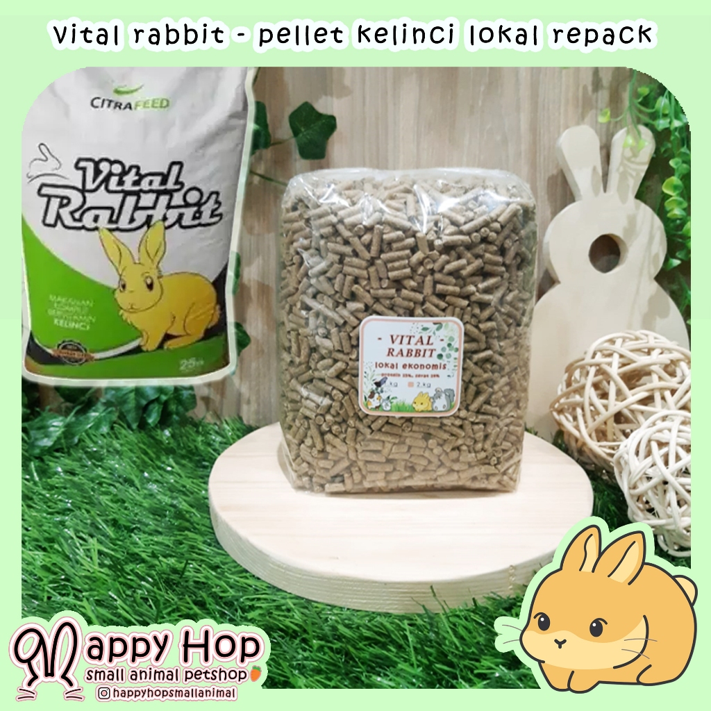 Jual Pellet kelinci Vital Rabbit repack 1 kg | Shopee Indonesia