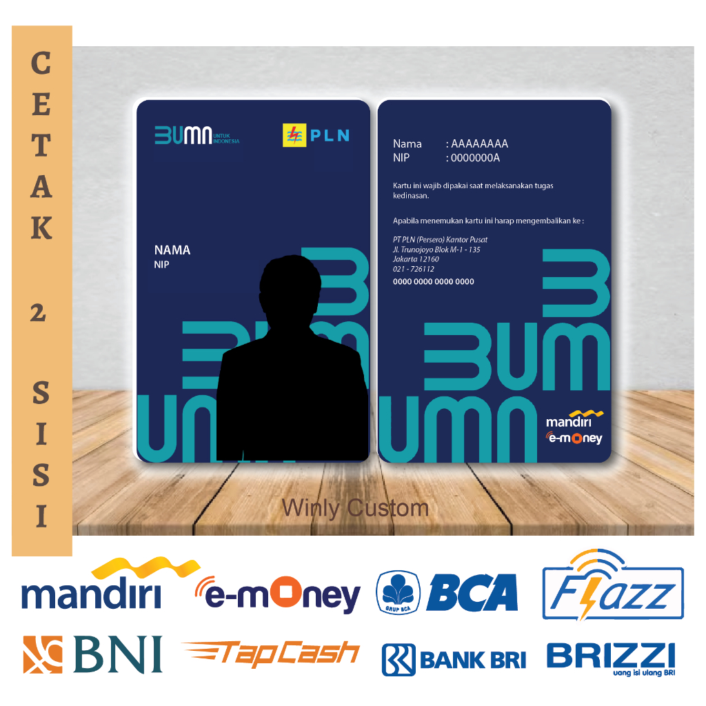 Jual KARTU E MONEY ID CARD PLN KARTU PEGAWAI NEW BUMN ETOLL EMONEY ...