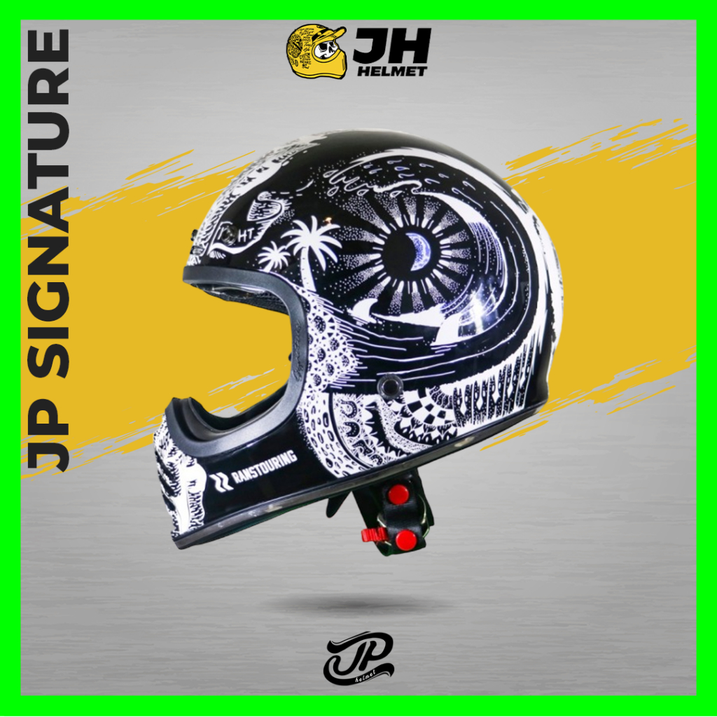 Jual Helm JP Signature Motif Day Or Night/Rans Black Glossy | Helm ...