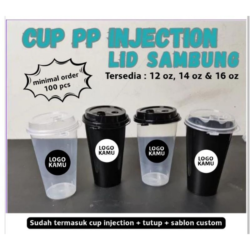 Jual Cup PP Injection Sablon Custom || Free Desain || Minimal Order 100 ...