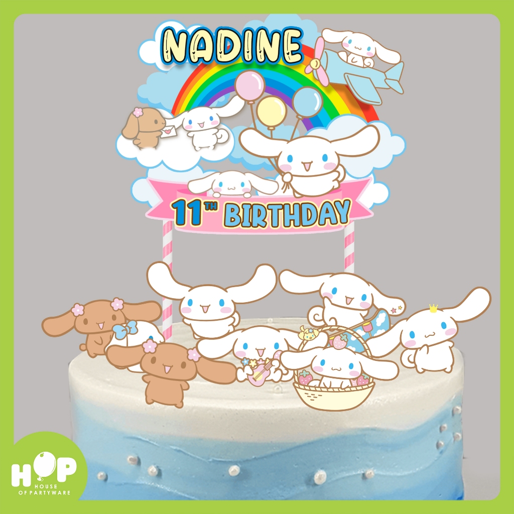 Jual Topper Cake Cinnamoroll Bisa Custom Nama Umur Hiasan Kue | Shopee ...