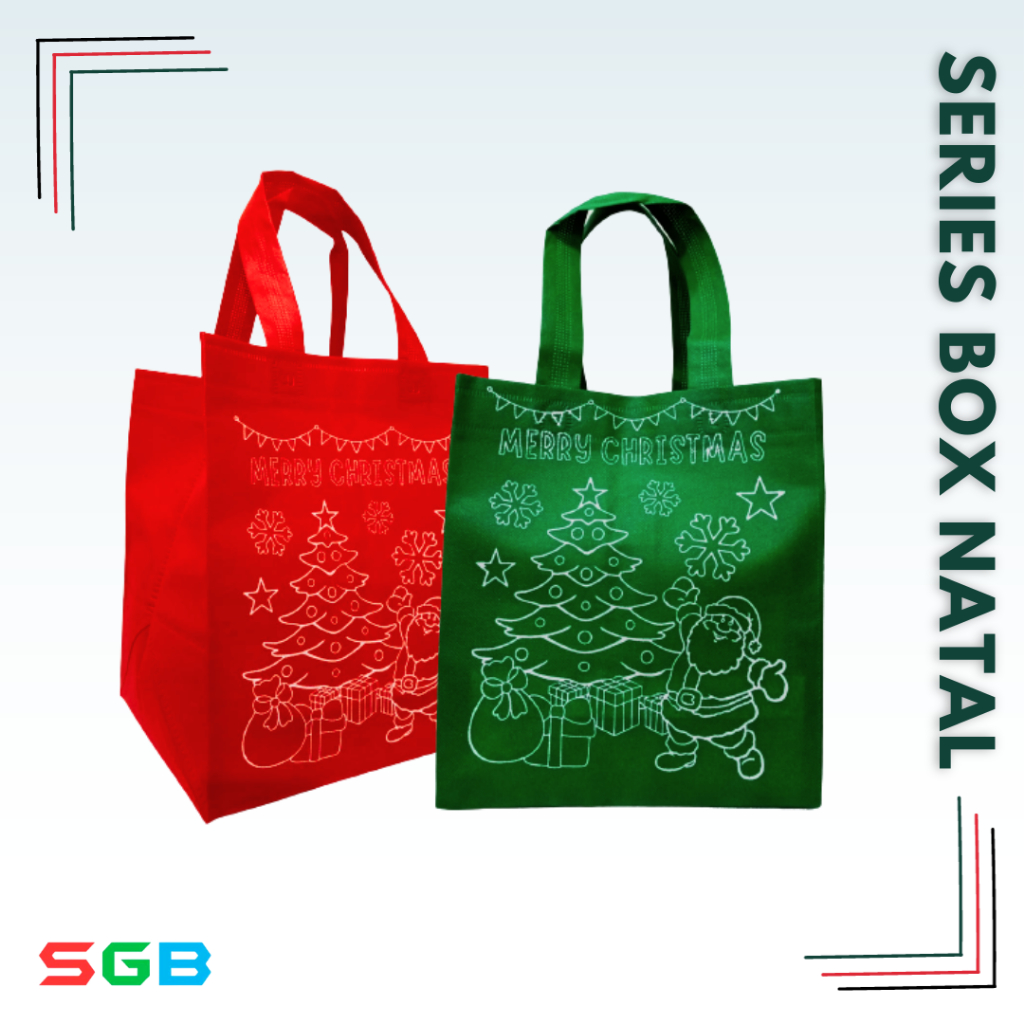 Jual Tas Spunbond NATAL model BOX untuk isi (Box 25x25 / Box 22x22 ...