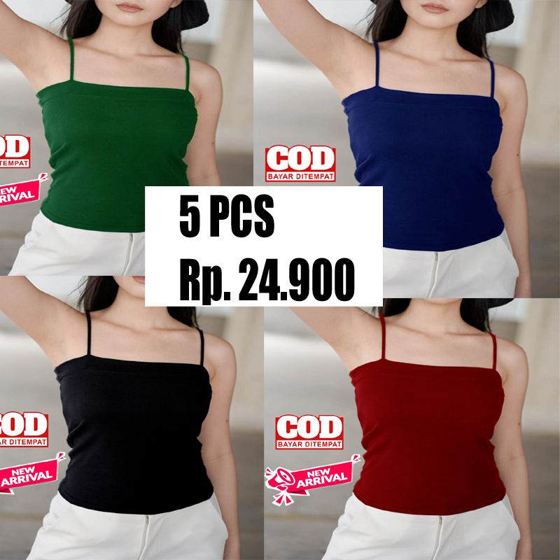 Jual 5 PCS SINGLET KAOS DALAM WANITA TENGTOP TERLARIS COD KOREA STYLE ...