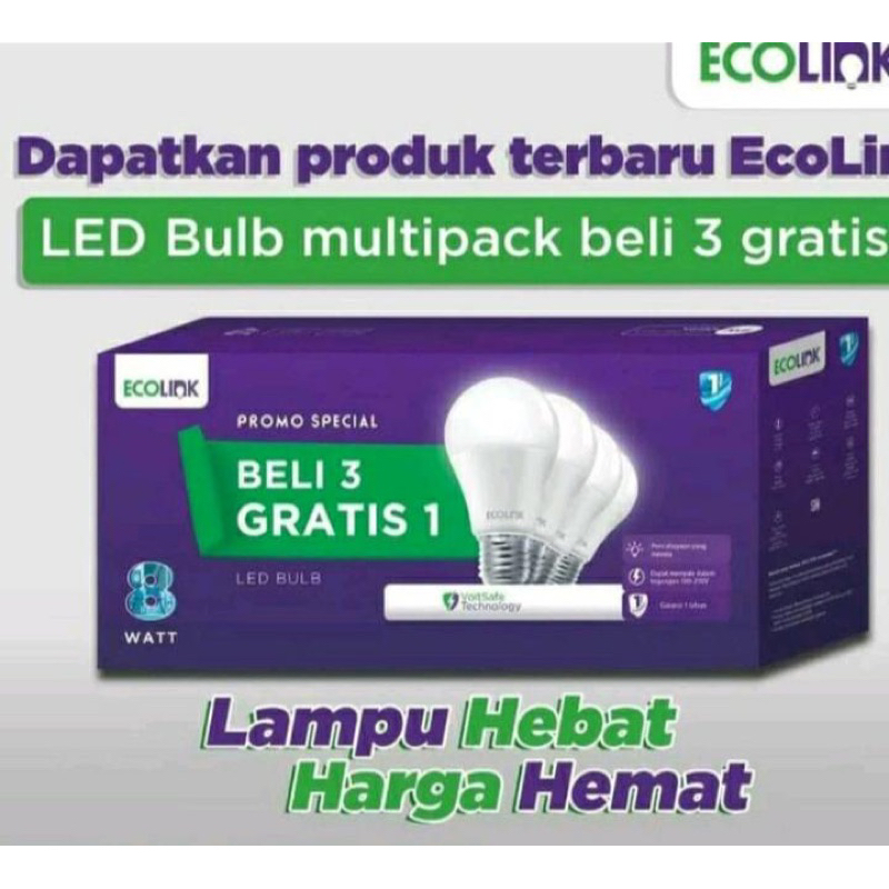 Jual lampu led ecolink led 5 wat multipack (3+1) | Shopee Indonesia