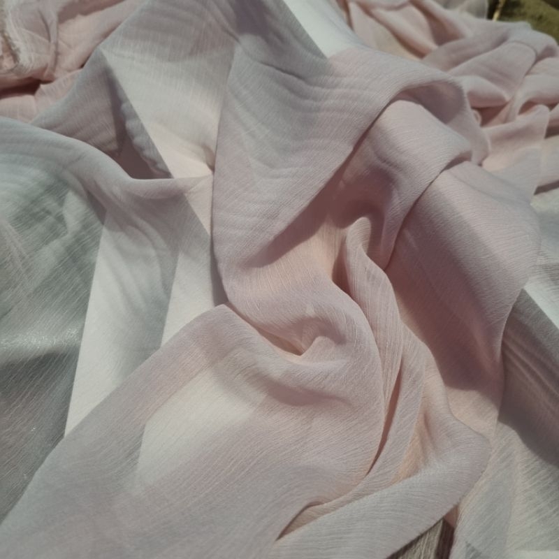 Jual Kain Sifon Crinkle / Bahan Chiffon Silk Yoryu / Sifon Salju ( Snow ...