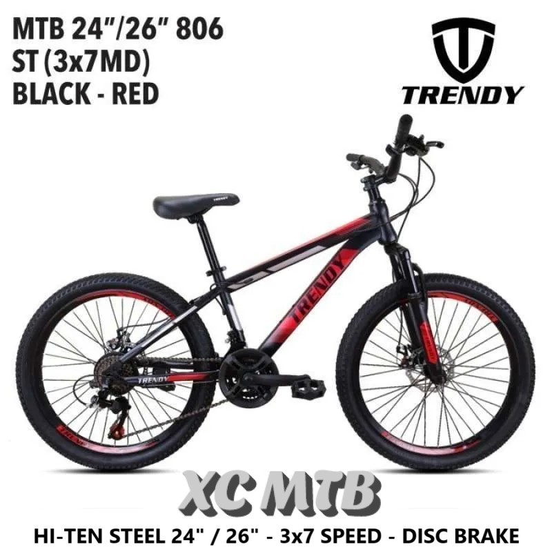 Jual Sepeda Gunung Trendy TR806 MTB Remaja-Dewasa 24 Inci 26 Inci Steel ...