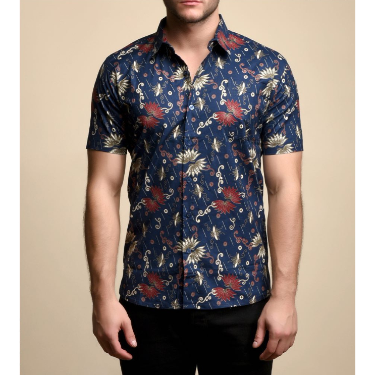 Jual Karunia Andrew Batik Navy | Shopee Indonesia