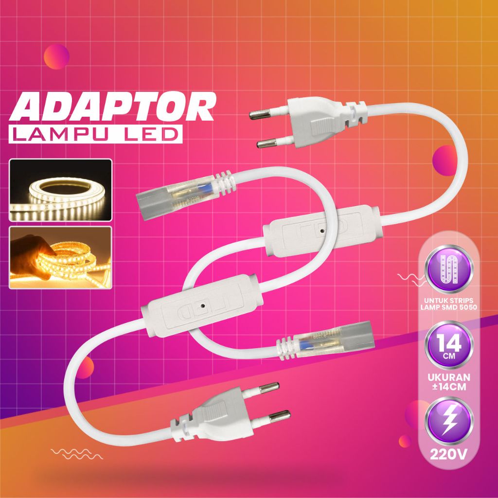 Jual Socket Colokan Strip Lampu 5050 220V Adaptor Lampu LED Strip ...