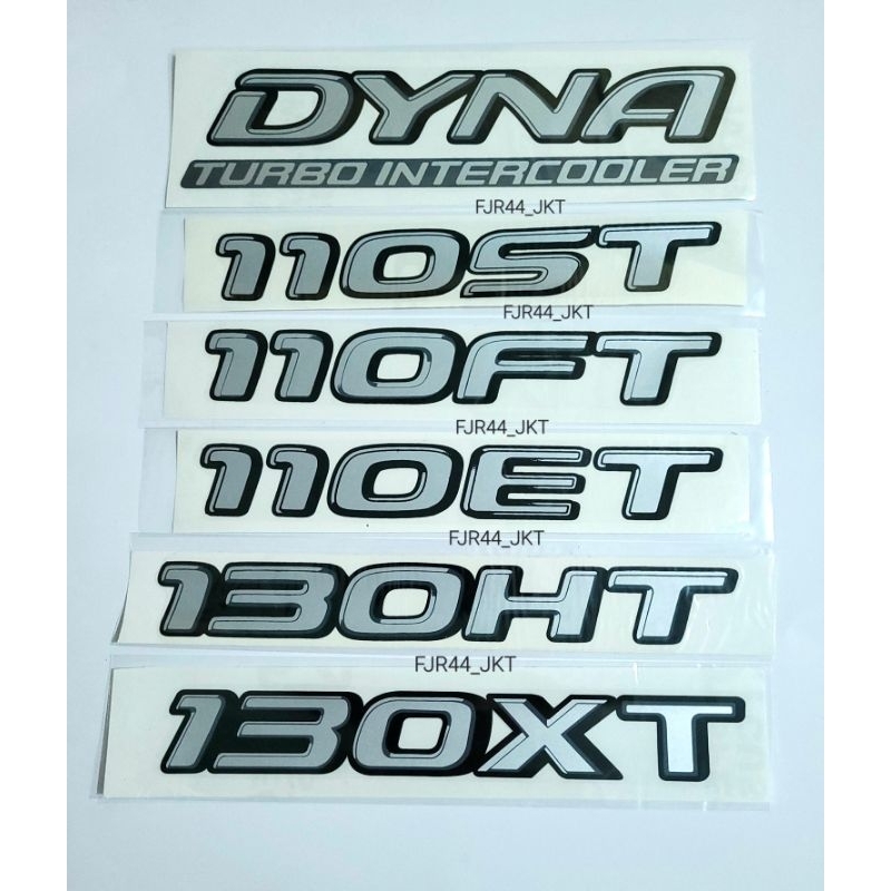 Jual sticker stiker dyna turbo intercooler, 110st, 110et, 110ft, 130xt ...