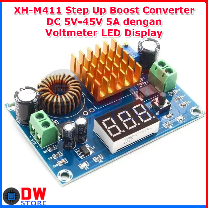 Jual XH-M411 5A 5V-45V DC STEP UP VOLTAGE BOOSTER LED DISPLAY VOLT ...
