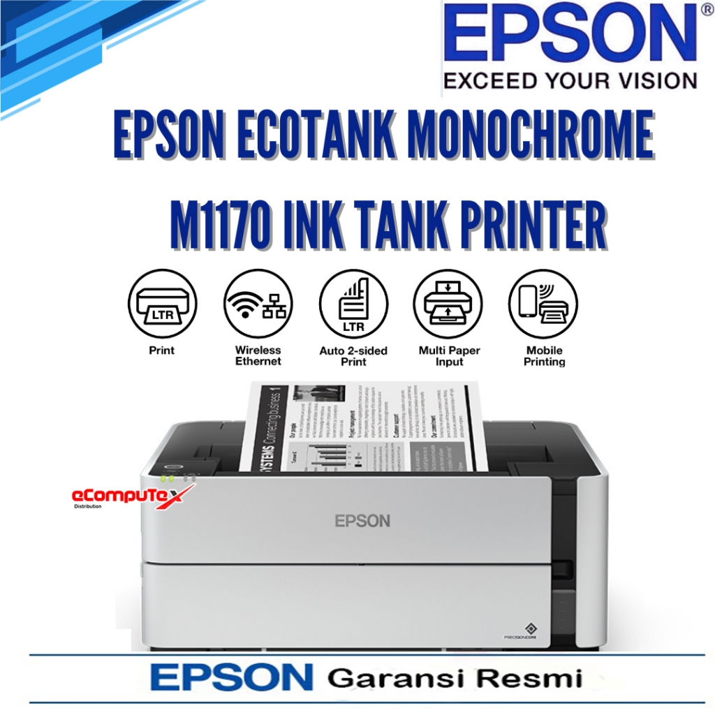 Jual EPSON PRINTER ECO TANK MONOCHROME M1170 INK TANK / PRINTER EPSON M ...