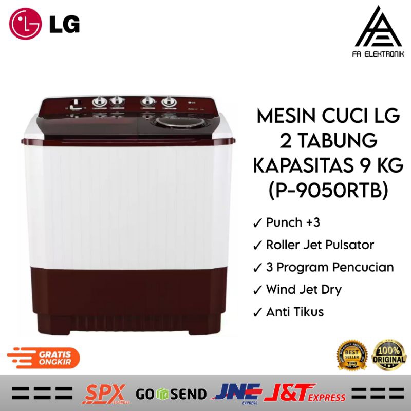 Jual LG Mesin Cuci 2 Tabung 9 Kg P-9050R | Shopee Indonesia