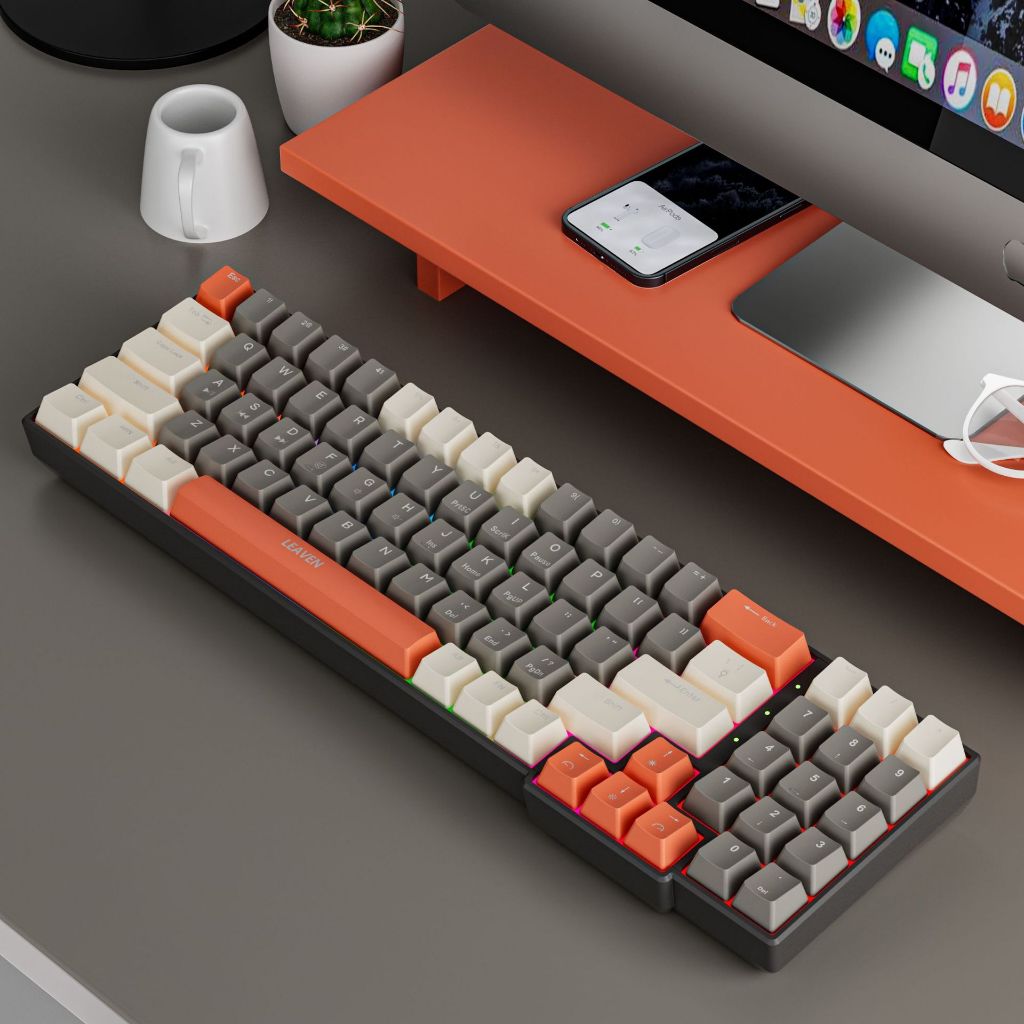 Jual LEAVEN K780 Mechanical Wired Keyboard ( 78 keys ) - Hotswap 75% ...