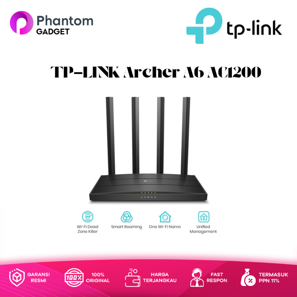 Jual TP-LINK Archer A6 AC1200 Wireless Gigabit Router Garansi Resmi ...