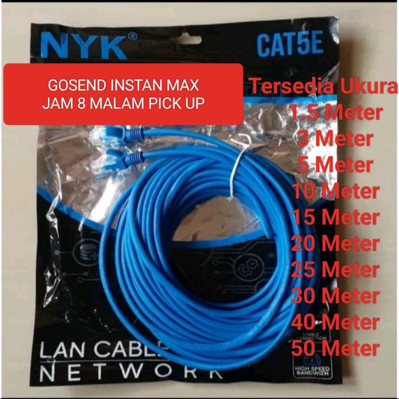 Jual Kabel LAN UTP 20M RJ45 Cat 5e Cable 20 Meter terpasang konektor ...