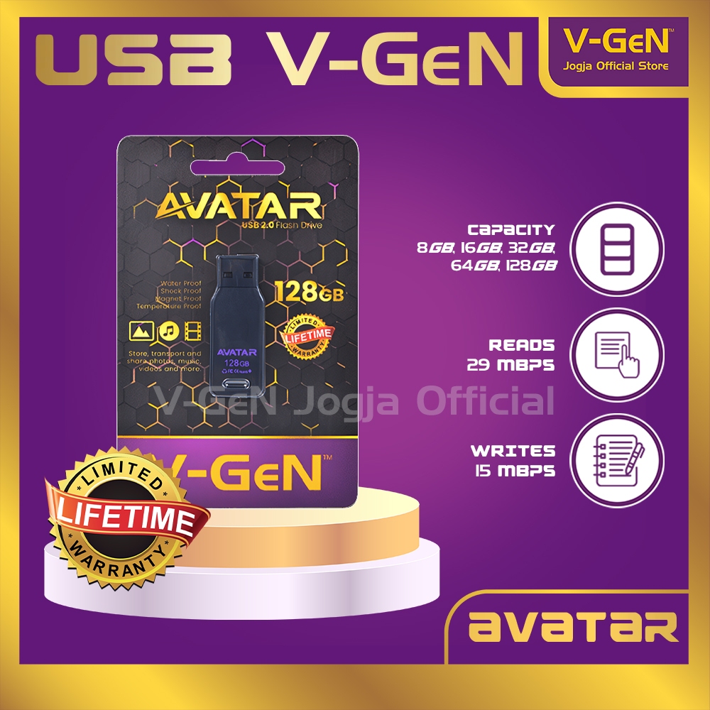 Jual USB Flashdisk V-GeN 8GB - 128GB AVATAR USB2.0 | Shopee Indonesia