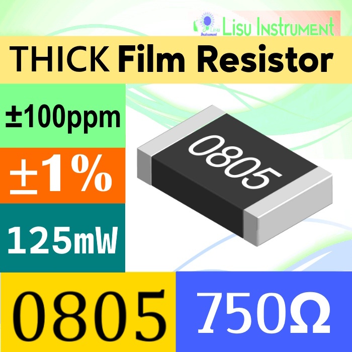 Jual 750Ω 0805 ±1% THICK Film Resistors SMD Chip Resistor 750R 7500 ...