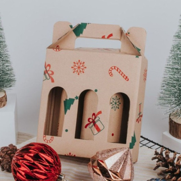 Jual kardus botol kale 250ml isi 3 parsel natal box kemasan minuman ...