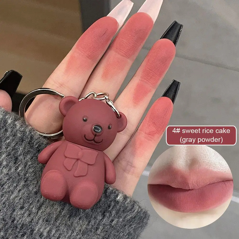 Jual Teddy Bear Keychain Lipstick Gantungan Kunci Lipstick 6 Warna Matte Lipstick Mini Keychain ...