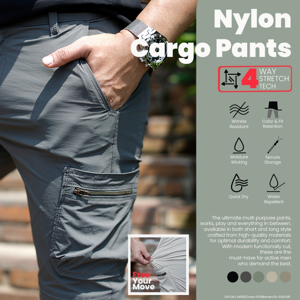Jual Oxcon Long Pants Cargo 4 WayStretch Nylon Cotton | Shopee Indonesia