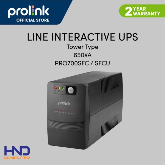 Jual UPS PROLINK PRO700SFC Super Fast Charging Line Interactive 650VA ...