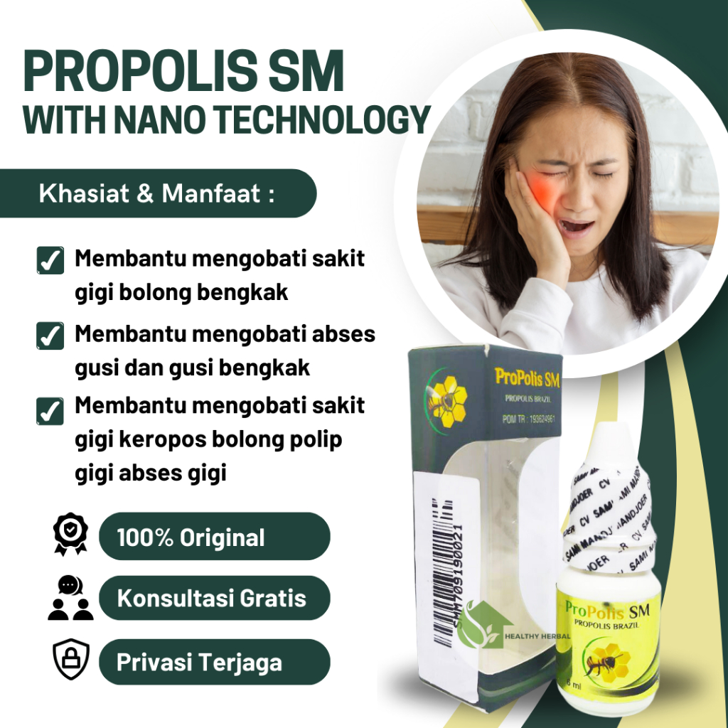 Jual Obat Sakit Gigi Berlubang Dan Gusi - Propolis SM Brazil Asli ...