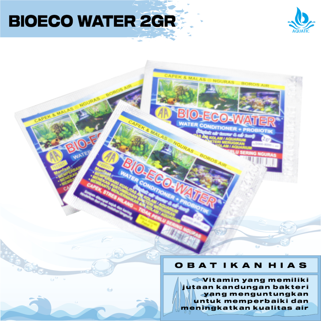 Jual Obat Ikan Penjernih Air Aquarium Bioeco Water Bio Eco 2 GR ...