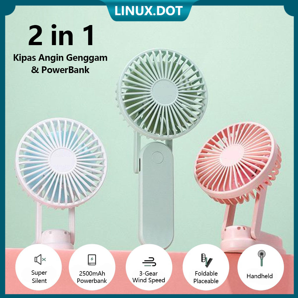 Jual Powerbank Kipas Angin Mini Lipat Portable USB Fan | Shopee Indonesia