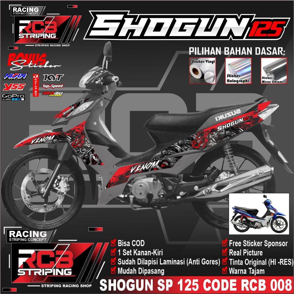 Jual Stiker Striping Motor Shogun Sp 125 Sticker Lis Body Standar ...