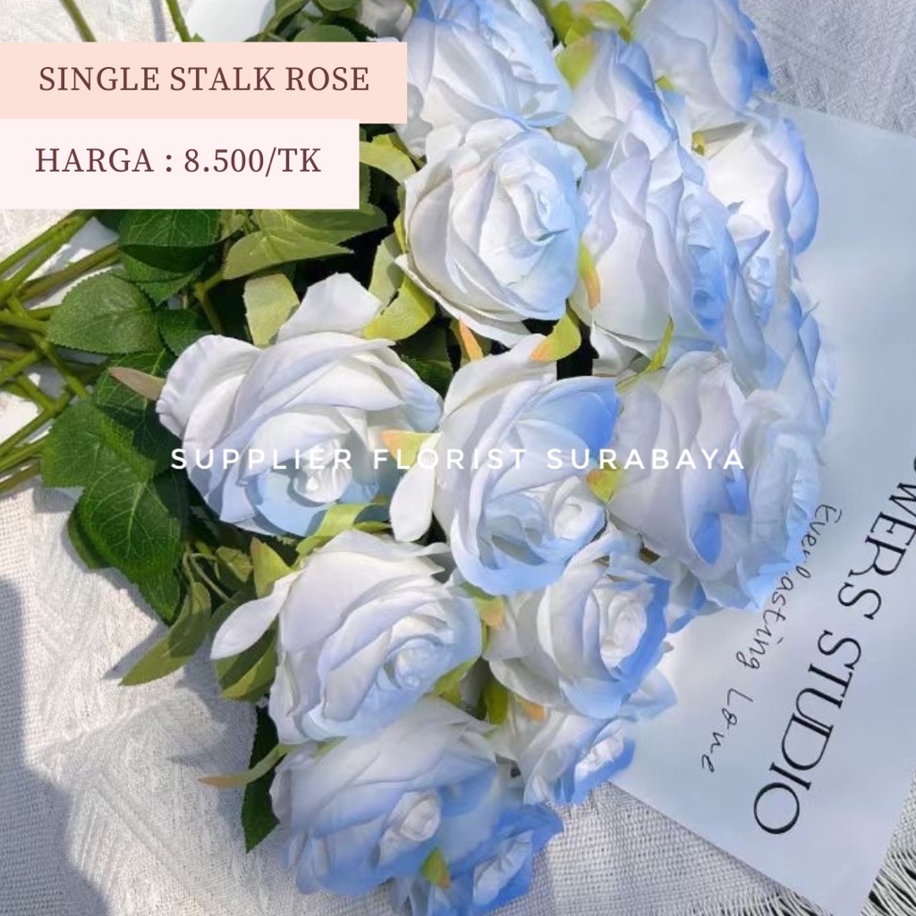 Jual [1 TANGKAI] BUNGA MAWAR OMBRE SEMBUR SINGLE STALK ROSE ARTIFICIAL ...