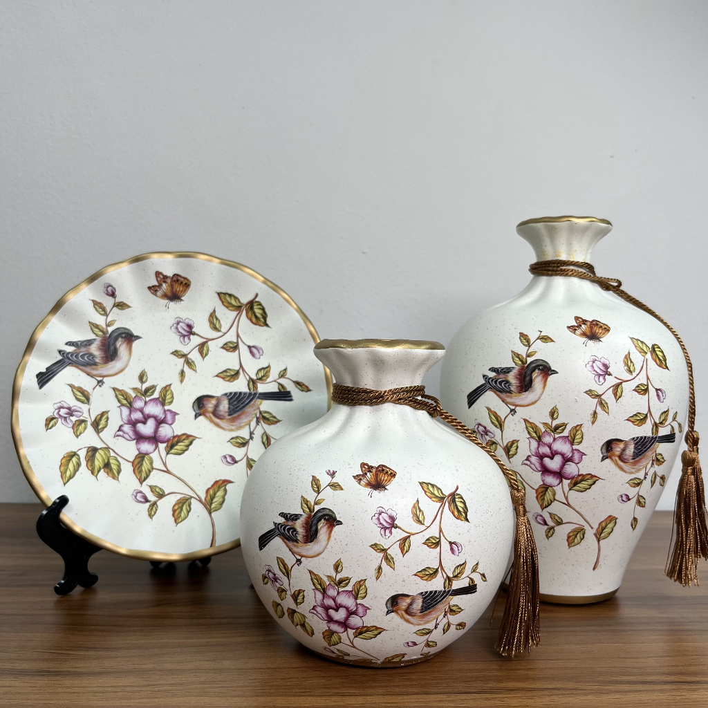 Jual Dekorasi Eropa Retro Set 3 PCS - Pajangan Hiasan 3IN1 Decor / Vas ...