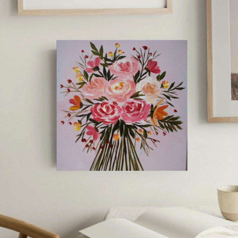 Jual Lukisan Bunga Aesthetic kanvas 20x20 | Shopee Indonesia