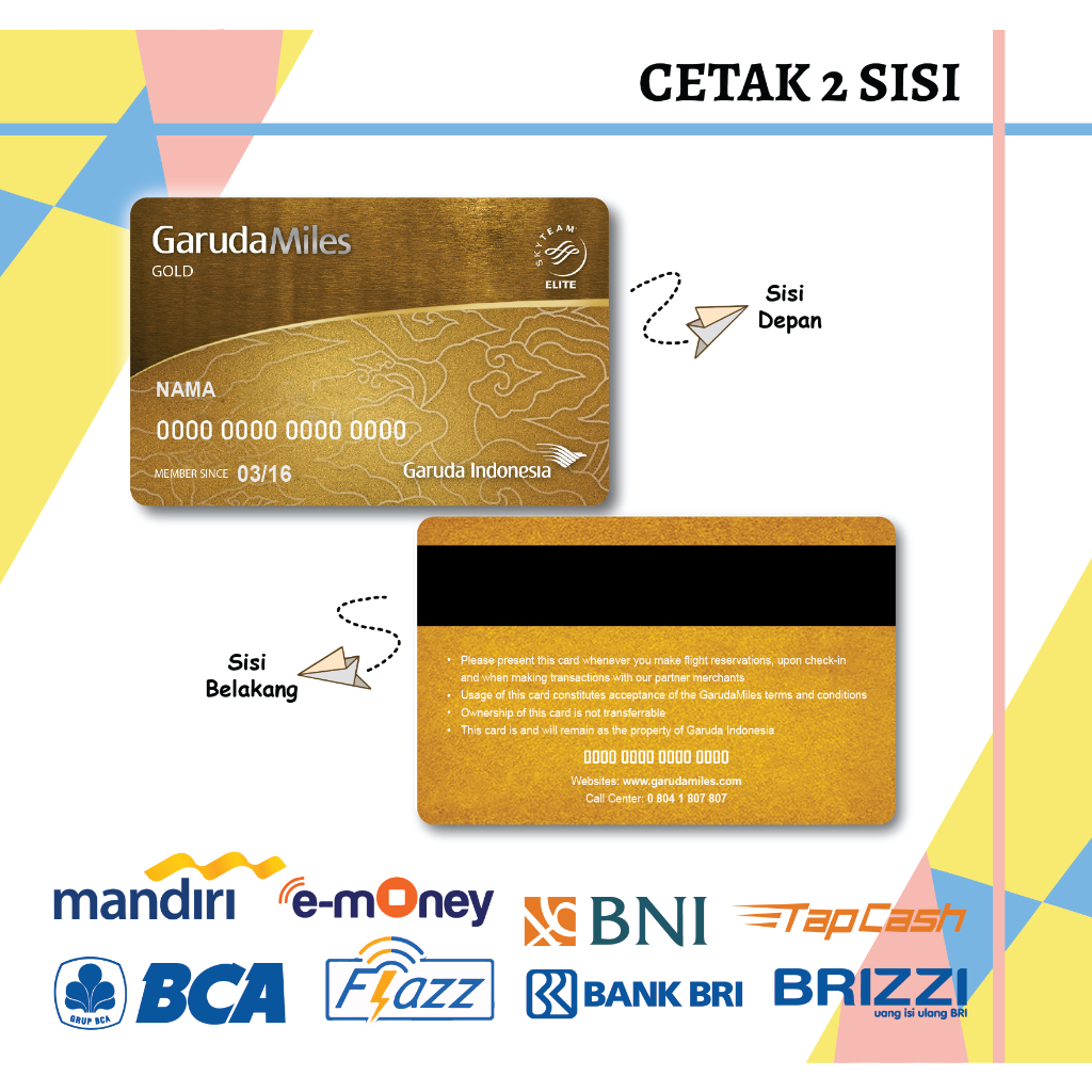 Jual KARTU EMONEY E TOLL DESIGN GARUDA MILES GOLD CARD DEBIT KREDIT E ...