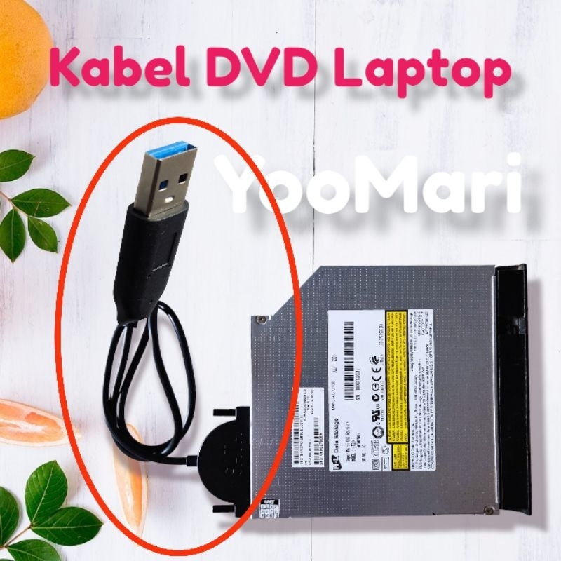 Jual Kabel DVD laptop internal jadi eksternal CD ROM konverter USB SATA ...